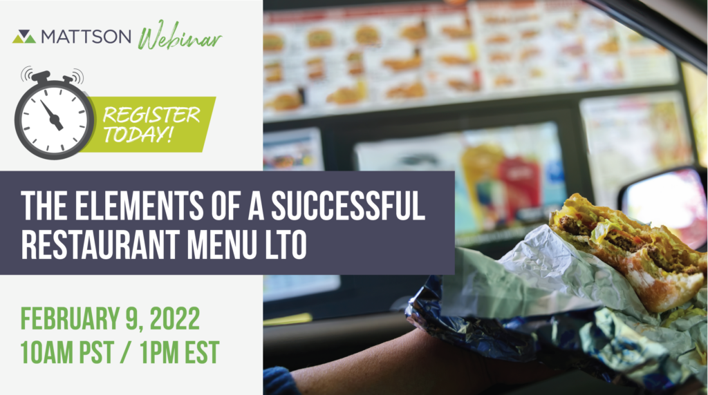 Webinar: The Elements of a Successful Restaurant Menu LTO - Mattson